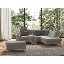 Sit & More Ecksofa SIT & MORE, B:276cm H:89cm T:228cm, grau, Wohnzimmer, Sofas, "Padua L-Form", inklusive Sitztiefenverstellung, Armteilfunktion und Federkern