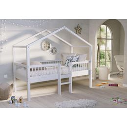 Hausbett Vipack, B:107cm H:185cm L:207,5cm, wei&szlig;, Betten, "Forrest ist ein hochwertiges Massivholz Haus Bett "Made in Europe"", wahlweise aus
