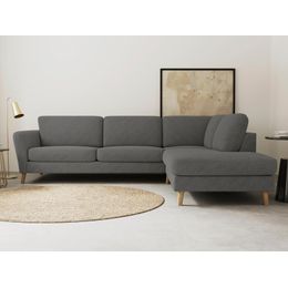 Ecksofa Home Affaire, B:278cm H:88cm T:202cm, grau, Webstoff (100% Polyester);Struktur fein (58% Polyester, 22% Polypropylen);Filzoptik (100%