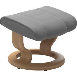 Fu&szlig;hocker stressless, B:54cm H:38cm T:39cm, grau, Leder BATICK: BATICK ist ein leicht korrigiertes, durchgef&auml;rbtes und genarbtes M&ouml;belleder, bei dem