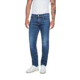 Replay Herren Slim-fit-Jeans "ANBASS", blau, Gr. 33, Denim/Jeans, Obermaterial: 90% Baumwolle, 8% Polyester, 2% Elasthan, Jeans