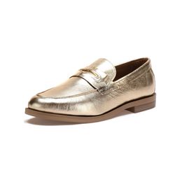 Inuovo Damen Slipper "Inuovo Slipper Leder", Gr. 39, gold, Leder, Schuhe