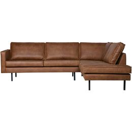 Ecksofa Woood, B:266cm H:85cm T:213cm, braun, Wohnzimmer, Sofas, "Rodeo", mit recyceltem Leder, frei im Raum stellbar, H 85 cm x B 266 cm