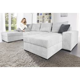 Wohnlandschaft Collection AB, B:313cm H:84cm T:161cm, grau, 100% Polyester, Sofas, "Josy XL U-Form, B: 313 cm in Cord, Cord-Mix", mit Bettfunktion,