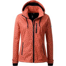 LPO Damen Softshelljacke "SHELBY PEAK VI Women", rot, Gr. 36, 96% Polyester; 4% Elasthan, Jacken, leichte Softshelljacke mit All-Over-Print und