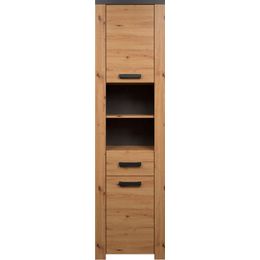 Hochschrank Welltime, B:53cm H:196cm T:35cm, braun, Badezimmer, Schr&auml;nke, "Ambres", Hochschrank mit Soft-Close Funktion - (B/T/H) 53/35/196 cm