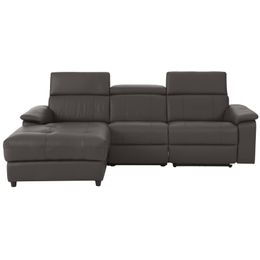 Ecksofa Home Affaire, B:252cm T:164cm, braun, Webstoff (95% Polyester/5% Nylon), Wohnzimmer, Sofas, "Binado, L-Form", mit manueller oder elektrischer