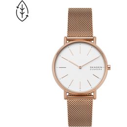 Skagen Damen Quarzuhr "SIGNATUR", rosa, Armbanduhren, Armbanduhr, Damenuhr, Edelstahlarmband, analog