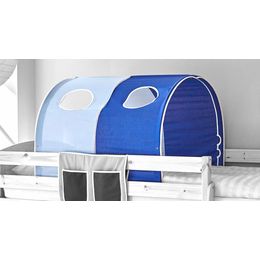 Betttunnel Ticaa, B:89cm H:75cm L:100cm, blau, Baumwolle, Spieltunnel