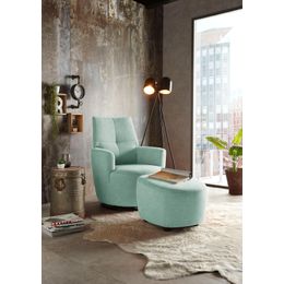 Relaxsessel, B:80cm H:96cm T:88cm, blau, SET ONE BY Musterring, Luxus-Microfaser (Chenille)100% Polyester, Wohnzimmer, Sessel, "SO 1450", mit Dreh-