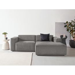 Ecksofa Home Affaire, B:234cm H:71cm T:161cm, grau, 100% PES, Wohnzimmer, Sofas, "Noord mit Kedernaht, Breite 234 cm, L-Form", Cord, Struktur,