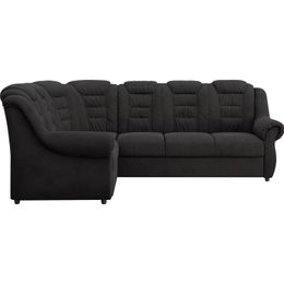 Ecksofa Home Affaire, B:266cm H:102cm T:216cm, grau, 100% Polyester, Wohnzimmer, Sofas, "Boston L-Form", mit hoher R&uuml;ckenlehne, wahlweise mit