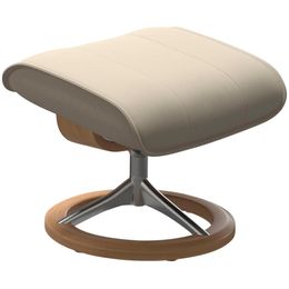 Fu&szlig;hocker stressless, B:55cm H:41cm T:39cm, beige, Leder BATICK: BATICK ist ein leicht korrigiertes, durchgef&auml;rbtes und genarbtes M&ouml;belleder, bei dem