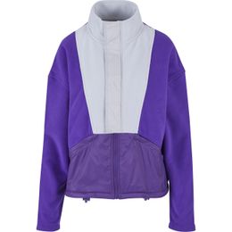 Urban Classics Damen Trainingsjacke "Urban Classics Damen Ladies Polarfleece Track Jacket"realviolet, lightasphalt, Gr. 5XL, mehrfarbig, 100%