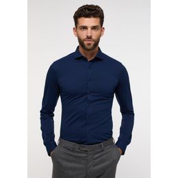 Eterna Herren Langarmhemd "SLIM FIT"navy, Gr. 40, Jersey, 85% cotton, 15% Schurwolle, Hemden