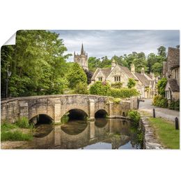 Poster Artland, B:60cm H:40cm, braun, K&uuml;che, Bilder, "Dorf Castle Combe, Wiltshire, England", ohne Rahmen