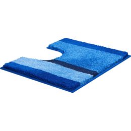 Badematte Grund, H:24mm, blau, Polyacryl, Badematten, "Room", besonders dichter Flor, Badematte mit Streifen