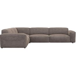 Ecksofa FLEXLUX, B:319cm H:73cm T:285cm, braun, 85% Polyester/15%Polyamide, Wohnzimmer, Sofas, "Lucera, super bequem durch hochwertigen Sitzaufbau