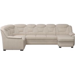 Wohnlandschaft COTTA, B:330cm H:99cm T:211cm, beige, 100% Polyester, Sofas, "Marcus U-Form", wahlweise mit Bettfunktion & Stauraum
