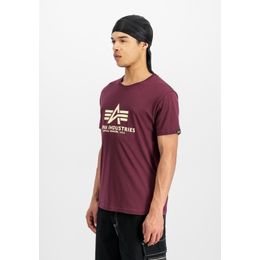 T-Shirt Alpha Industries "Basic T-Shirt BL", Herren, Gr. L, schwarz cherry, Obermaterial: 100% Baumwolle, Shirts T-Shirt