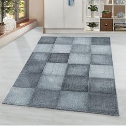 Teppich, B:120cm H:8mm L:170cm, grau, Ayyildiz Teppiche, Polypropylen (PP), Wohnzimmer, Teppiche, "OTTAWA 4202", Kurzflor, Karo Muster, Patchwork,