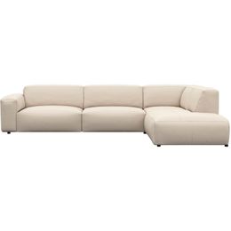 Ecksofa FLEXLUX, B:321cm H:73cm T:231cm, wei&szlig;, 100% Echteder, Wohnzimmer, Sofas, "Lucera, super bequem durch hochwertigen Sitzaufbau mit Kaltschaum",