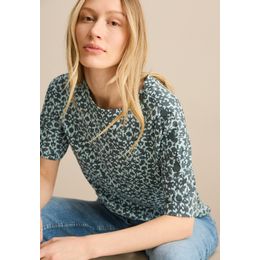 Cecil Damen Print-Shirt, gr&uuml;n, Gr. XXL, bedruckt, Jersey, Obermaterial: 48% Baumwolle, 48% Modal, 4% Elasthan, Shirts, mit Minimalprint und