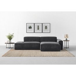 Ecksofa Trendmanufaktur, B:275cm H:72cm T:160cm, grau, 88% Polyester, 12% Polyacryl, Wohnzimmer, Sofas, "Braga, mit hochwertigem Kaltschaum, L-Form,