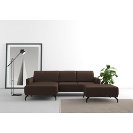 Sit & More Ecksofa SIT & MORE, B:251cm H:84cm T:163cm, braun, Wohnzimmer, Sofas, "Bailando L-Form", wahlweise mit Kopfteilverstellung und Vorziehsitz, motorisch
