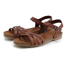 Lascana Damen Sandale "Sandalette, Sommerschuh, offener Schuh", Gr. 45, braun, Obermaterial: 100% Rindsleder. Decksohle: 100% Rindsleder. Laufsohle: