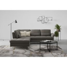 Ecksofa Home Affaire, B:259cm H:89cm T:224cm, braun, 100%Polyester, Wohnzimmer, Sofas, "Palm Beach L-Form", Federkern, mit Sitztiefenverstellung,