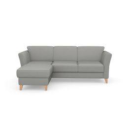 Sit & More Ecksofa SIT & MORE, B:248cm H:87cm T:162cm, silber, Wohnzimmer, Sofas, "Visby L-Form", Wahlweise mit Bettfunktion und Bettkasten, frei im Raum