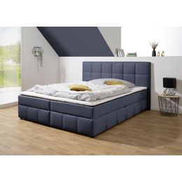 Boxbett Home Affaire, B:172cm L:230cmdenim, blau, Komplettbetten, "Niemes inkl. Bettkasten und Topper, auch in &Uuml;berl&auml;nge erh&auml;ltlich", Boxbett mit