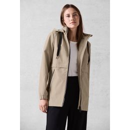 Cecil Damen Outdoorjacke, beige, Gr. XL, unifarben, Stoff, 68% Polyester, 32% Baumwolle, Jacken, aus softem Materialmix