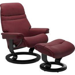 Fu&szlig;hocker stressless, B:57cm H:39cm T:40cm, rot, Leder BATICK: BATICK ist ein leicht korrigiertes, durchgef&auml;rbtes und genarbtes M&ouml;belleder, bei dem
