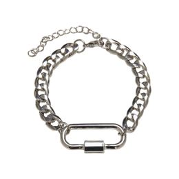 Urban Classics Damen Bettelarmband "Urban Classics Unisex Fastener Bracelet", L/XL, Eisen Zinksilber, Eisen, Zink, Armb&auml;nder