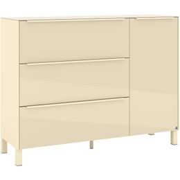 Sideboard, B:137cm H:106cm T:42cm, beige, SET ONE BY Musterring, Glas, Holzwerkstoff, Wohnzimmer, Sideboards, "Reno", Mit Vierkantfu&szlig; in diversen