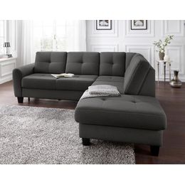 Sit & More Ecksofa SIT & MORE, B:240cm H:91cm T:214cm, grau, Luxus-Microfaser (100% Polyester)IStruktur fein (100% Polyester)IFlachgewebe (95% Polyester, 5%