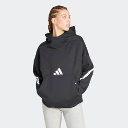 Damen Kapuzensweatshirt "W Z.N.E. OH HD", schwarz-wei&szlig;, Gr. XS, adidas Sportswear, Obermaterial: 57% Polyester, 43% Baumwolle, Sweatshirts