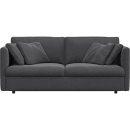 2,5-Sitzer FLEXLUX, B:187cm H:84cm T:117cm, grau, 100% Polyester, Sofas, "Lovane", Weich & anschmiegsam, gro&szlig;e Sitztiefe auf Kaltschaum, Dekokissen