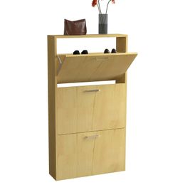 Schuhschrank Vcm, B:59cm T:17cm, braun, Obermaterial: 100% Holz Wood., Flur, Schr&auml;nke, "Holz Regal Schuhschrank Schuhkipper Sulos M"