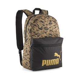 Puma Freizeitrucksack "Puma Phase 22 l Rucksack mit Allover-Print Erwachsene", B/H/T: 30cm x 44cm x 14cm, onesizeschwarz gold no.1 logo, Rucks&auml;cke