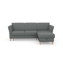 Sit & More Ecksofa SIT & MORE, B:248cm H:87cm T:162cm, grau, Wohnzimmer, Sofas, "Visby L-Form", Wahlweise mit Bettfunktion und Bettkasten, frei im Raum stellbar