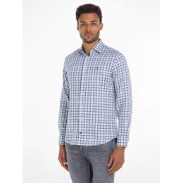 Tommy Hilfiger Herren Businesshemd "CL STRETCH TWILL GINGHAM Regular Fit SHRT", blau, Gr. 37, Web, Obermaterial: 100% Baumwolle, Hemden