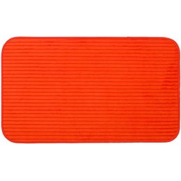 G&ouml;zze Badematte G&Ouml;ZZE, H:7mm, orange, Polyester, Badematten, "Berlin", Badteppich, Uni Farben, Cord Optik, waschbar