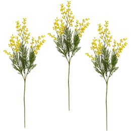 Kunstblume I.GE.A., B:24cm H:68cm, gelb, Obermaterial: 100% Kunststoff, Kunstpflanzen, "Mimosen Zweig", 3er Set