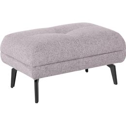 Hocker Home Affaire, B:80cm H:42cm T:55cm, grau, Struktur grob (100% Polyester);Struktur weich (100% Polyester);100% NaturLEDER, Wohnzimmer, Hocker,