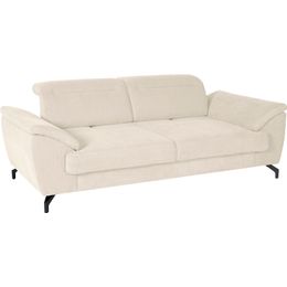 Sit & More 2,5-Sitzer SIT & MORE, B:207cm T:112cm, beige, Sofas, "Percy", 12 cm Fu&szlig;h&ouml;he, Sitztiefenverstellung, wahlweise Kopfteilverstellung