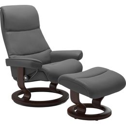 Fu&szlig;hocker stressless, B:57cm H:40cm T:47cm, grau, Leder BATICK: BATICK ist ein leicht korrigiertes, durchgef&auml;rbtes und genarbtes M&ouml;belleder, bei dem