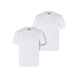 Urban Classics Damen T-Shirt "Urban Classics Girls Stretch Jersey Tee 2-Pack"wei&szlig; wei&szlig;, Gr. 134, unifarben, 95% Baumwolle, 5% Elasthan, Shirts